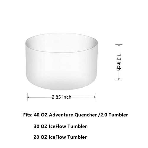 2Pcs Silicone Bumper Boot for Stanley Quencher Adventure 40oz Tumbler with Handle & Stanley IceFlow 20oz 30oz, Protective Water Bottle Bottom Sleeve Cover, Stanley Tumbler Accessories (Clear 2pcs)