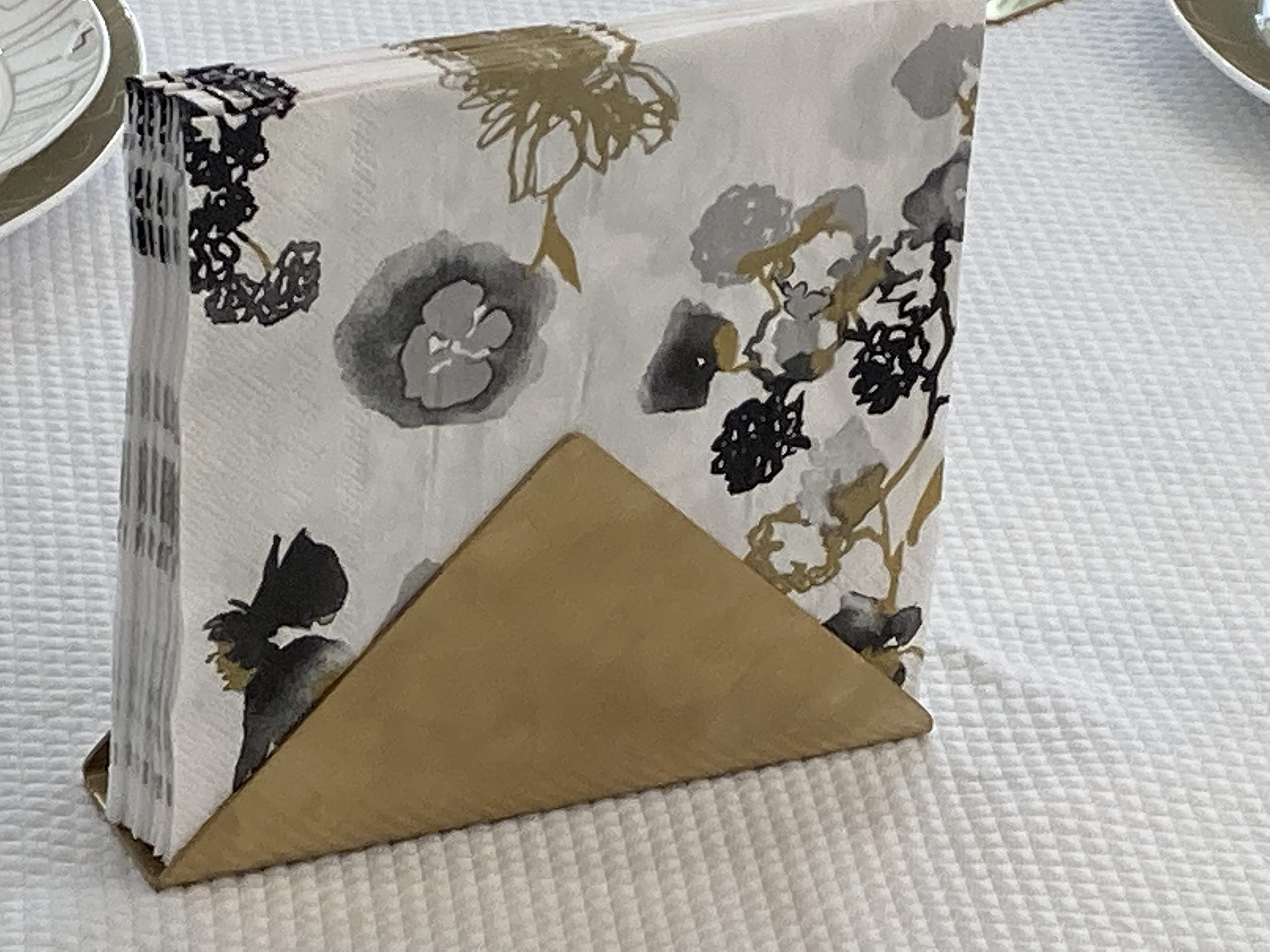 Modern Matte Gold Napkin Holder for Dining Table, Kitchen Countertop, Paper Organizer, Decorative Stainless Steel Cocktails, Organizer & Dispenser Gift
