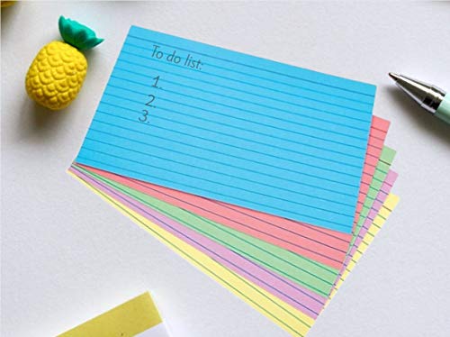 1InTheOffice Ruled 4" x 6" Index Cards, Assorted Pastel, 200/Pack