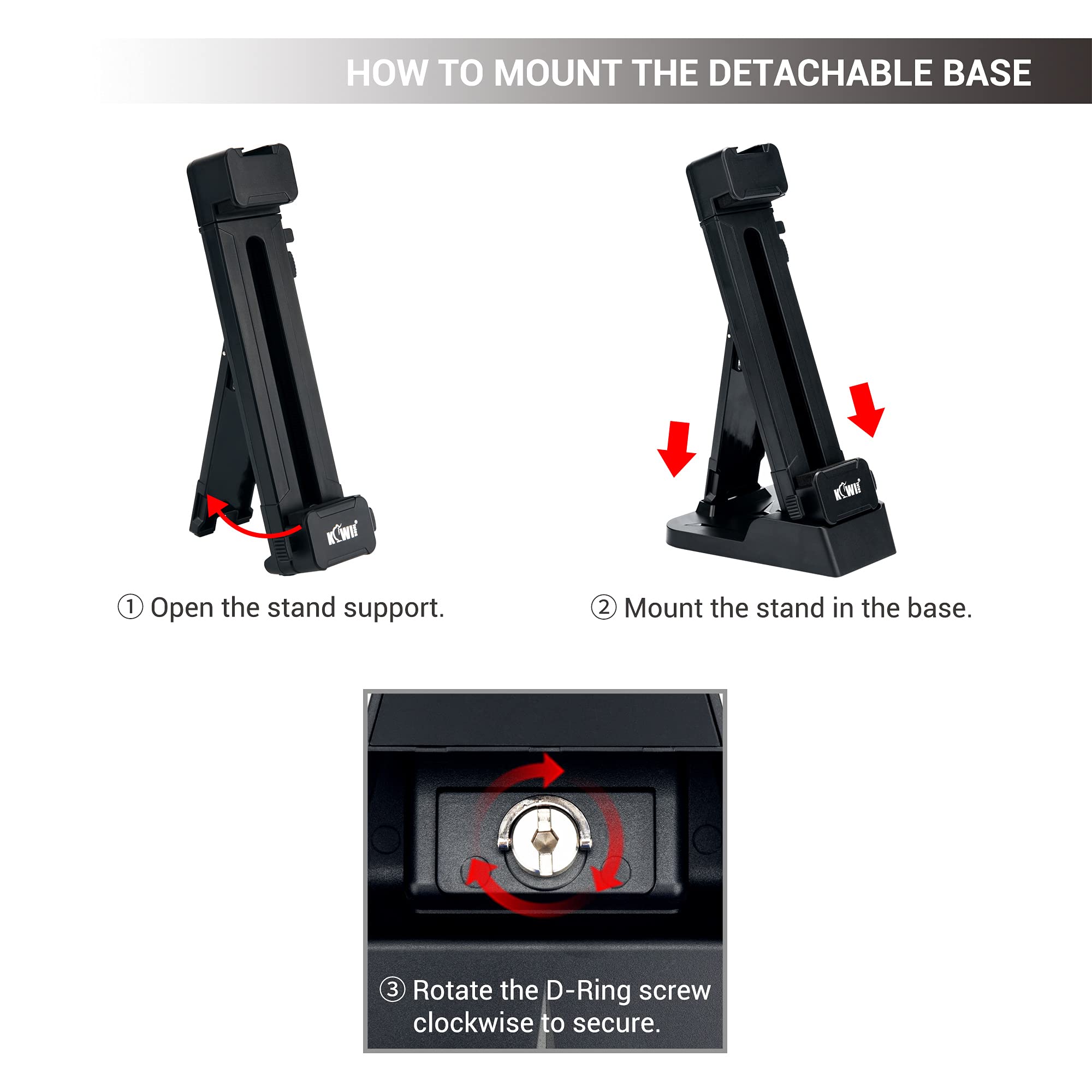 2 in 1 Versatile Tablet Tripod Mount and Desktop Stand, Tablet Tripod Clamp Holder with Cold Shoe for iPad Pro Air Mini, Fire Tablets, Samsung Galaxy Tabs to be Used on Tripod, Selfie Stick & Desk