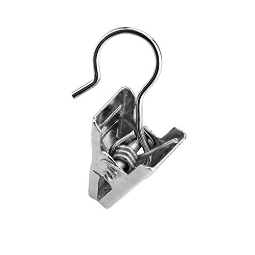 120 Pack Heavy-Duty Hook Clip Set Metal Curtain Clips for Curtain Photos Home Party Decoration Art Craft Display - Silver