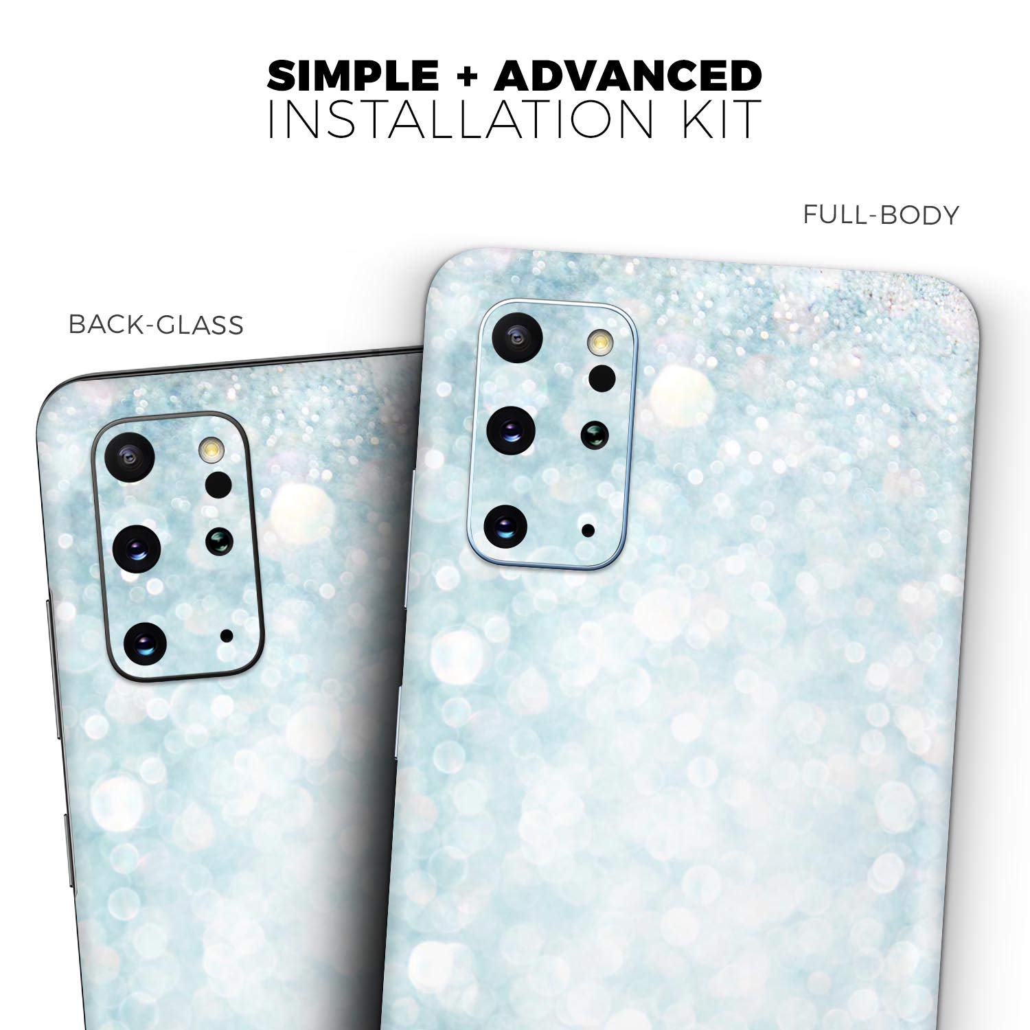 DesignSkinz Unfocused Blue Orb Lights Protective Vinyl Decal Wrap Skin Cover Compatible with The Samsung Galaxy S20 (Screen Trim & Back Glass Skin)