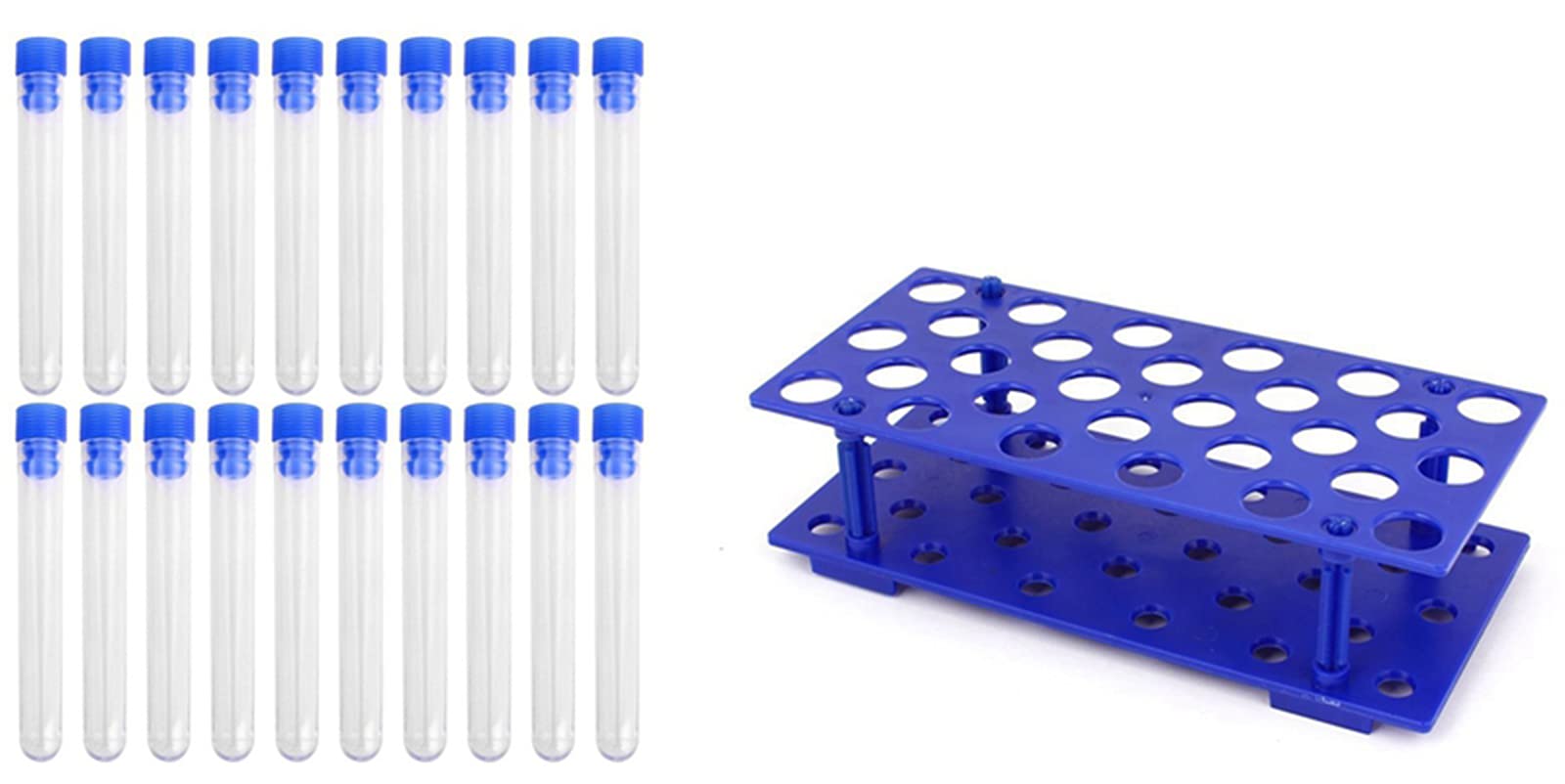 2 Pack 28 Well Centrifuge Tube Rack for 10ml/15ml Scientific Laboratory Plastic Tube Rack Holder Detachable Lab Test Tube Rack Orange/Blue