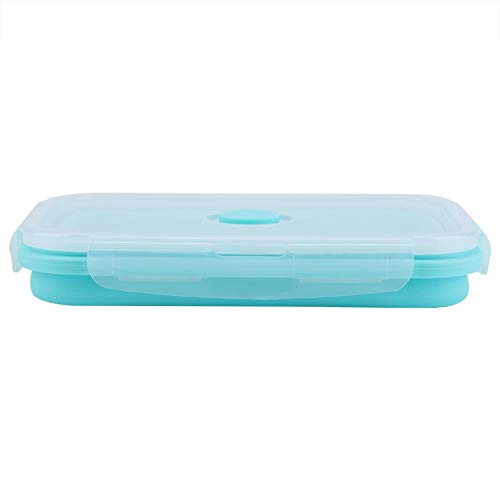 4 Size Silicone Collapsible Portable Lunch Box Bowl Bento Boxes Eco-Friendly Folding Food Container Lunchbox 350/500/800/1200ml(Green 1200ml)