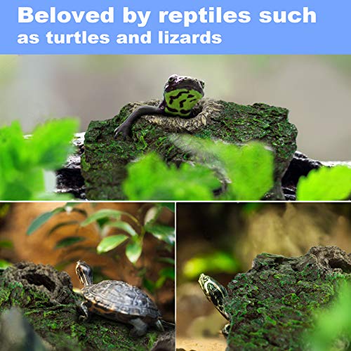 AQQA Aquarium Trunk Decoration,Resin Hideout Caves Hollow Tree Log Trunk Ornament,Driftwood for Betta Fish Reptiles Turtles (L)