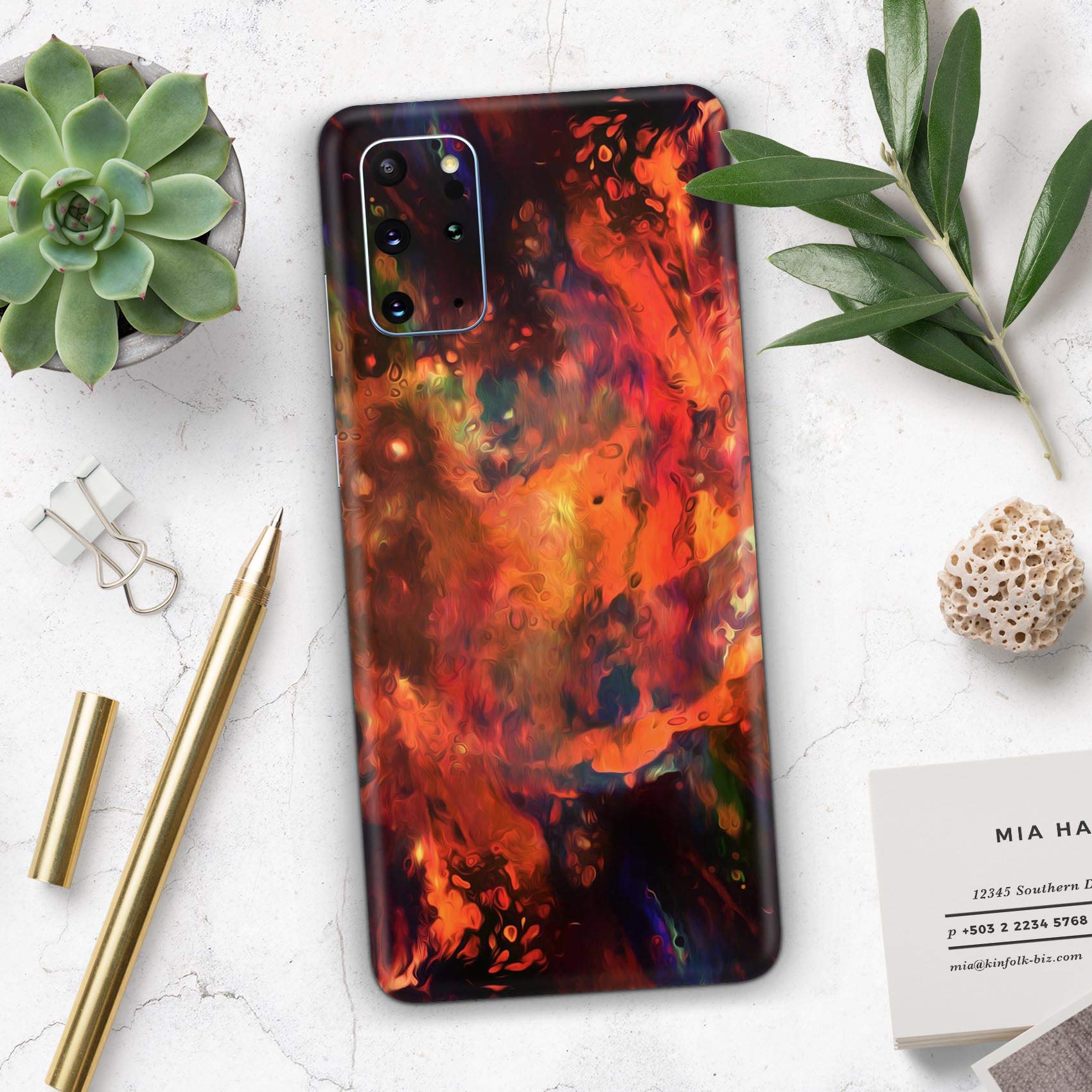 DesignSkinz Blurred Abstract Flow V35 Protective Vinyl Decal Wrap Skin Cover Compatible with The Samsung Galaxy S20 (Screen Trim & Back Glass Skin)