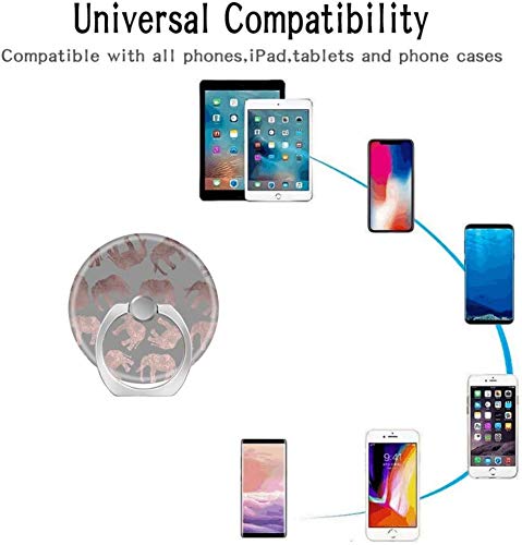 2 Pack/Cell Phone Ring Holder 360 Degree Rotation Finger Stand Works for All Smartphone and Tablets-Rose Gold Elephant on Marble Clear Tribal Pattern