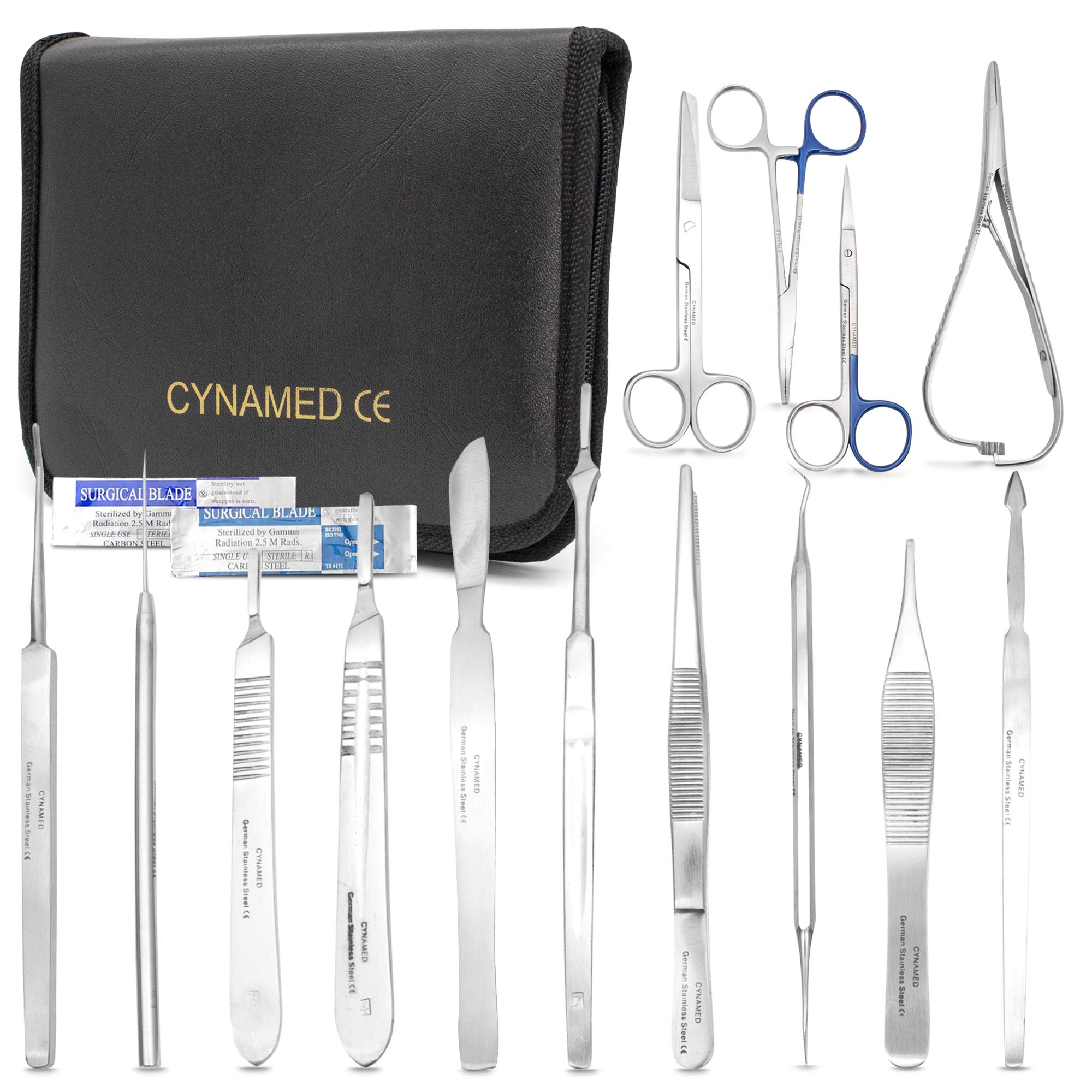 20Pcs Advanced Dissection Kit for Medical Biology & Veterinary Students- Anatomy Lab Botany Animal Frog Dissecting Kit. Stainless Steel Scalpel Knife Handle Blades - Premium Tools