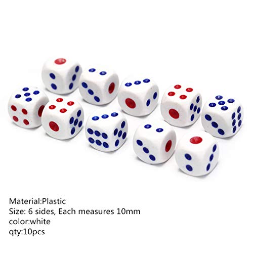 13" Jumbo Inflatable Dice, 2pack Outdoor Fun Giant Inflatable Dice Set and 12mm 10pcs Dice for Indoor and Outdoor Broad Game, Ludo and Pool Party