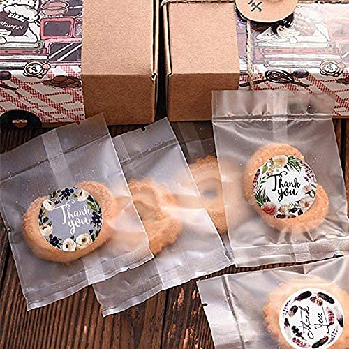 GUAGLL 3 Rolls Thank You Baking Sticker Cute Printing Sticker Label 1 Inch 500Pcs/Roll for Envelope Gift
