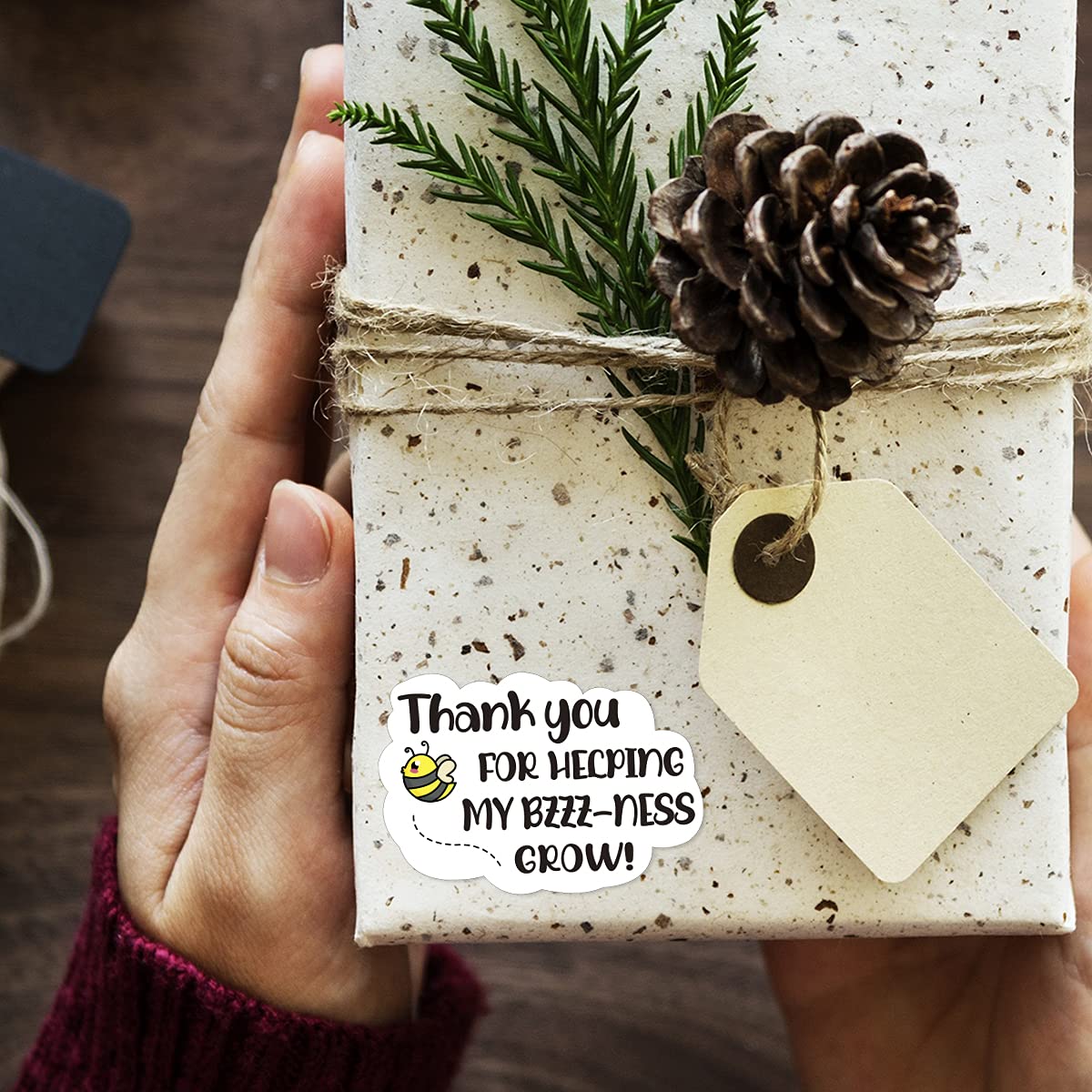 muminglong 1.5 Inch Thank You for Helping My Bzzz-Ness Grow Sticker,Bee Sticker,Thank You Sticker, Small Business, Handmade Sticker,Packaging Sticker, 500 PCS