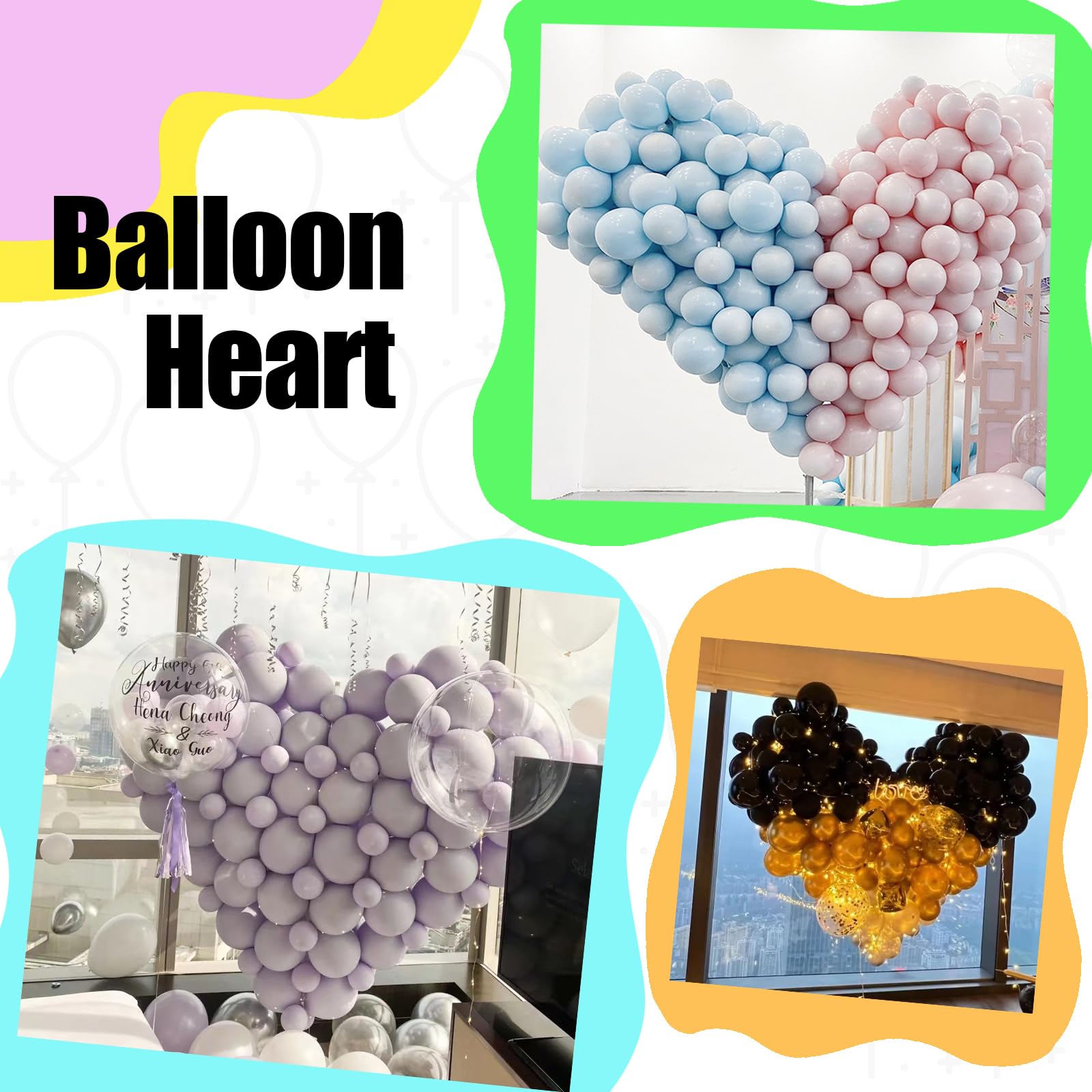 100 Pcs Quick Link Balloons Black 10 inch, Latex Linking Balloons for Balloon Wall/Balloon Arches/Balloon Chains, Birthday Party Wedding Anniversary Graduation Arch Party Decor (black)