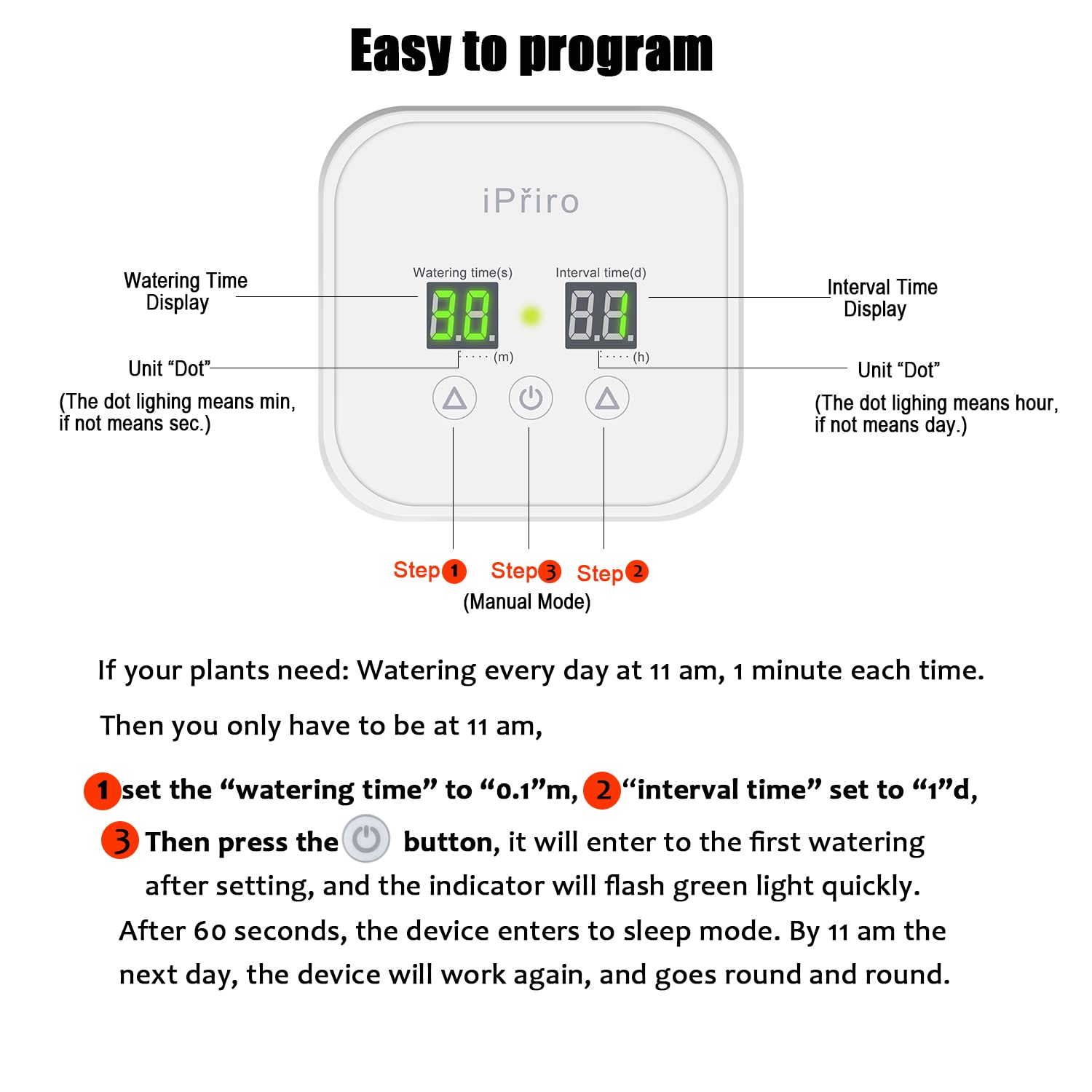 [Upgraded Pump] iPriro Big Power Automatic Drip Irrigation Kit for 10 Potted Plants, Indoor Automatic Watering System Plant Cultivation Equipment with a 5V USB, Pot Drip Irrigation Set, Care Equipment