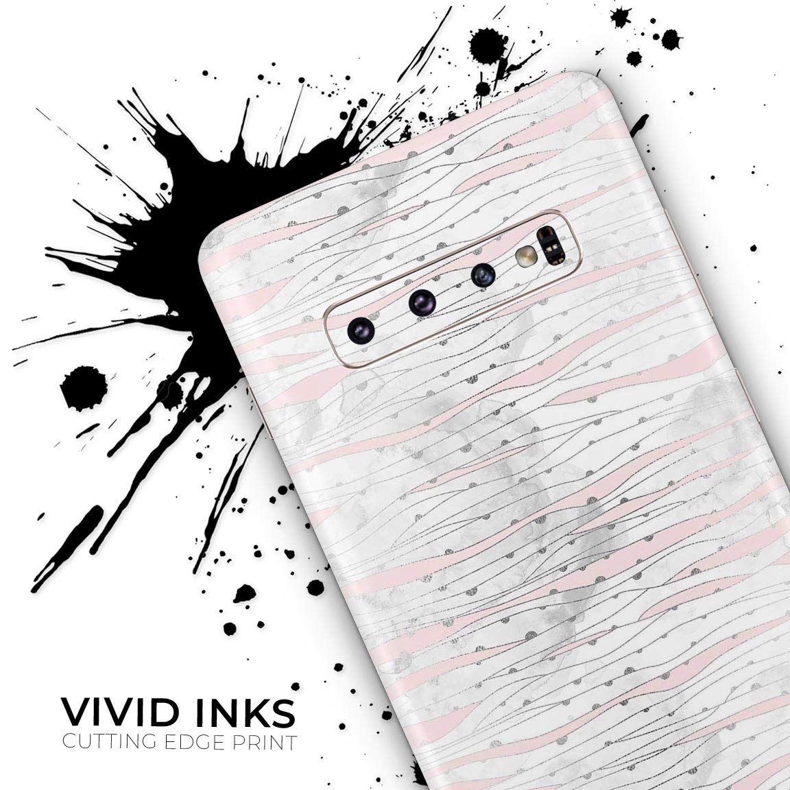 DesignSkinz Karamfila Silver & Pink Marble V10 Protective Vinyl Decal Wrap Skin Cover Compatible with The Samsung Galaxy S20 (Screen Trim & Back Glass Skin)