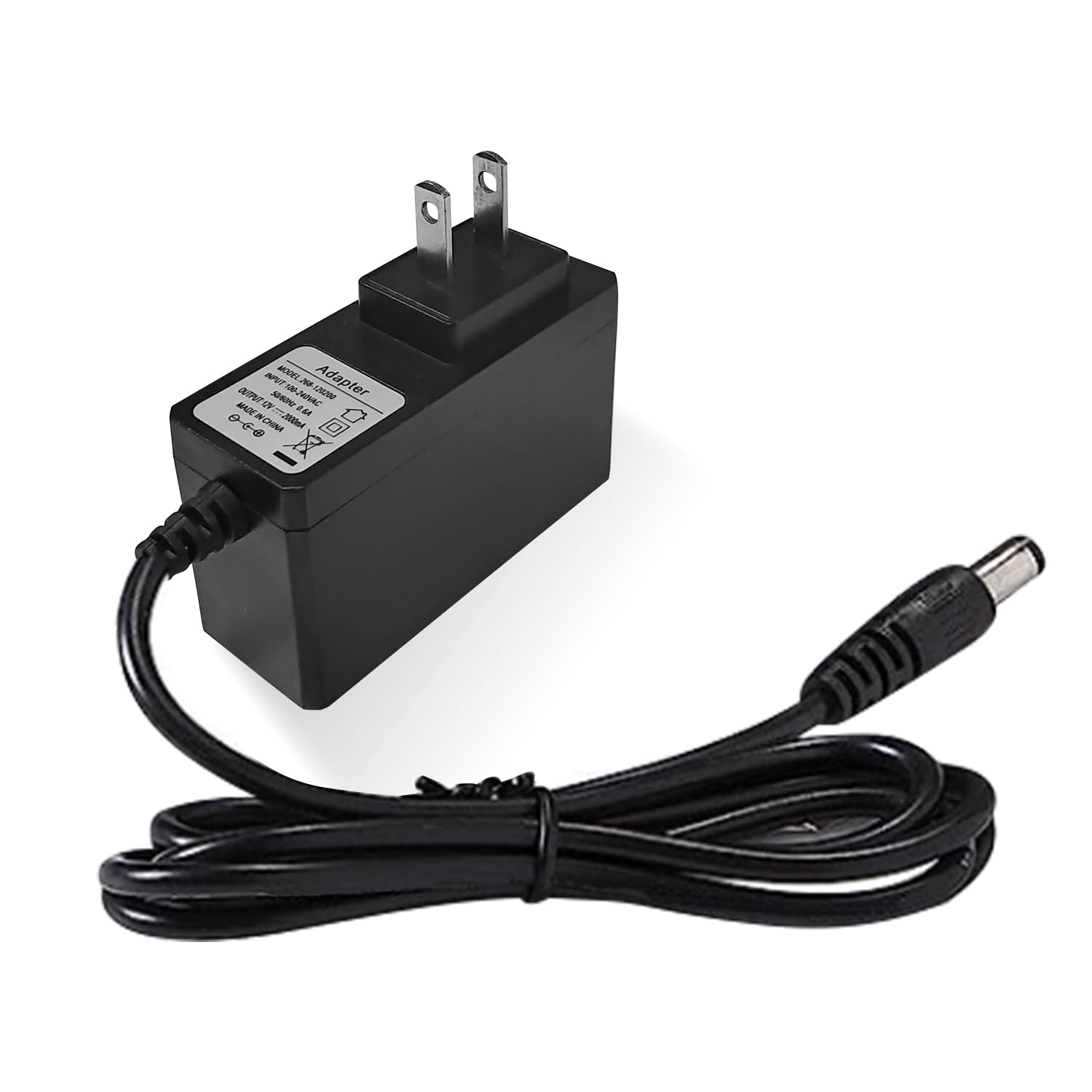 12V DC 2A Wall Power Supply Adapter with 2.1mm x 5.5 Plug 2A(2000MA) AC 100-240V to DC 12Volt Transformers, Switching Power Source Adaptor for 12V 3528/5050 LED Strip Lights