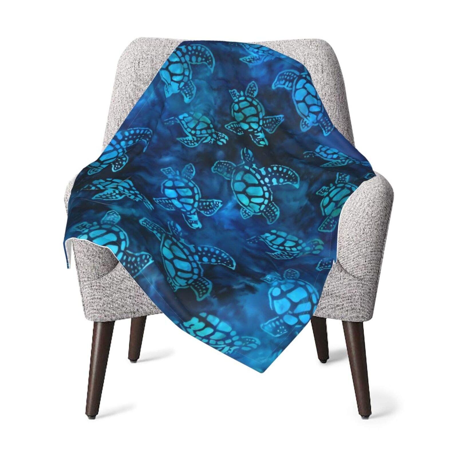 Fuzzy Blanket Watercolor Blue Sea Turtle Soft Warm Toddler Fluffy Blanket for Baby Girl Or Boy Infant Or Newborn Receiving Blanket for Crib Stroller Travel 30 X 40 Inches