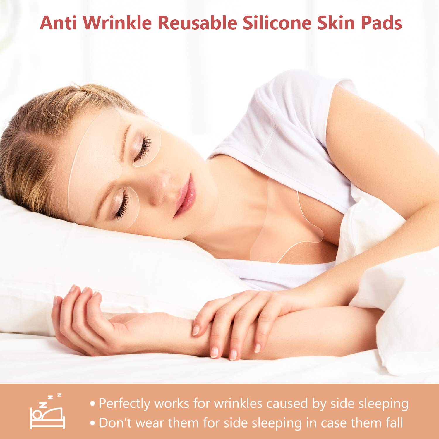 12 Pieces Reusable Silicone Chest Pads Patch Silicone Neck Forehead Cleavage Eye Pad Set for Women Girls