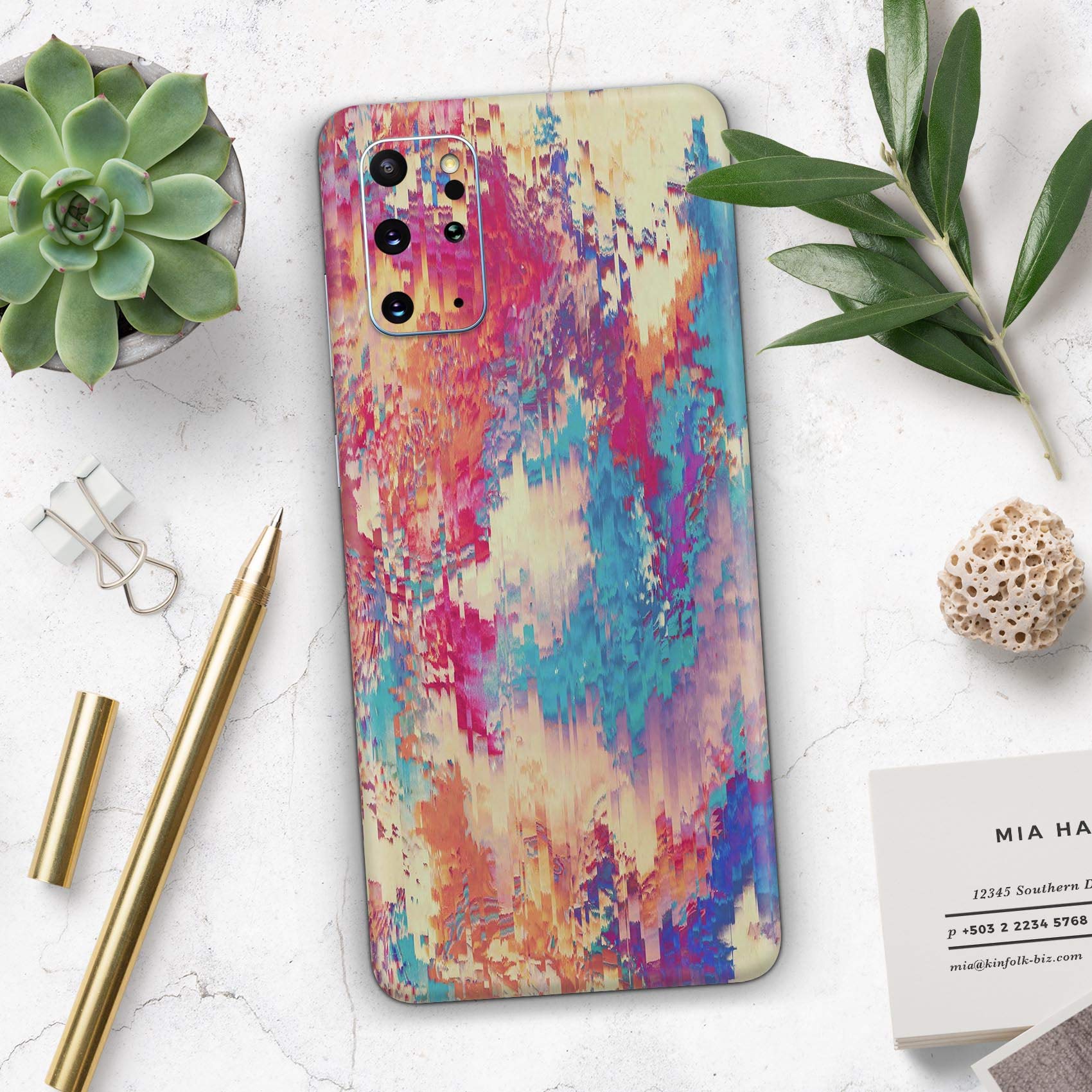 DesignSkinz Liquid Abstract Paint Remix V80 Protective Vinyl Decal Wrap Skin Cover Compatible with The Samsung Galaxy S20 (Screen Trim & Back Glass Skin)
