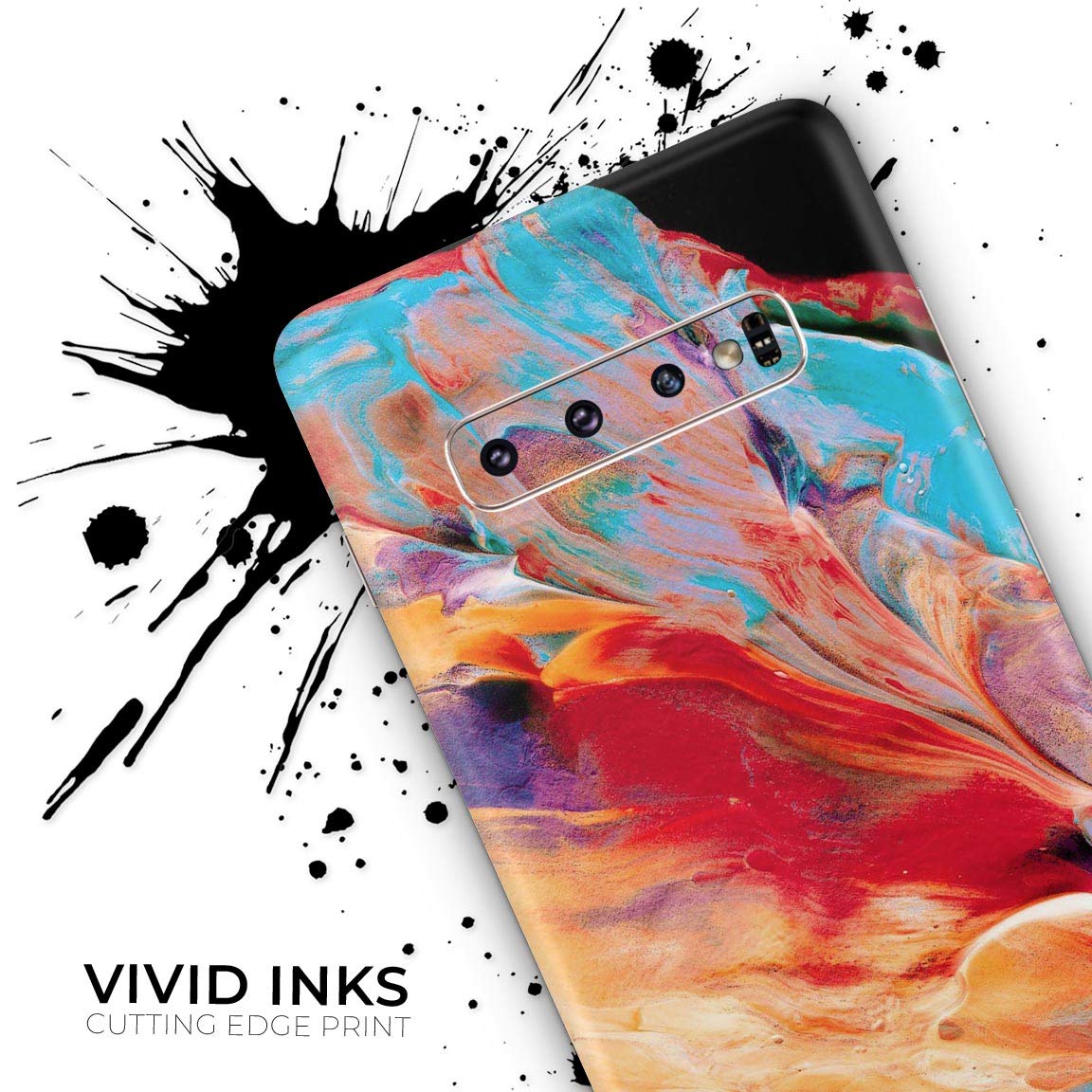 DesignSkinz Liquid Abstract Paint V50 Protective Vinyl Decal Wrap Skin Cover Compatible with The Samsung Galaxy S20 (Screen Trim & Back Glass Skin)