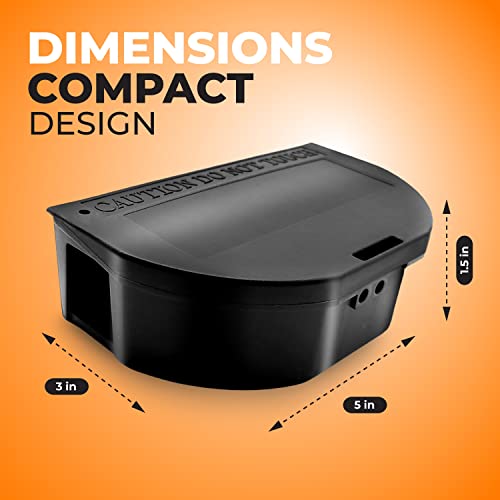 8 Pack - Mouse Bait Stations β Mice, Chipmunk or Small Rodent Traps β Reusable Indoor Rodent Control Bait Box
