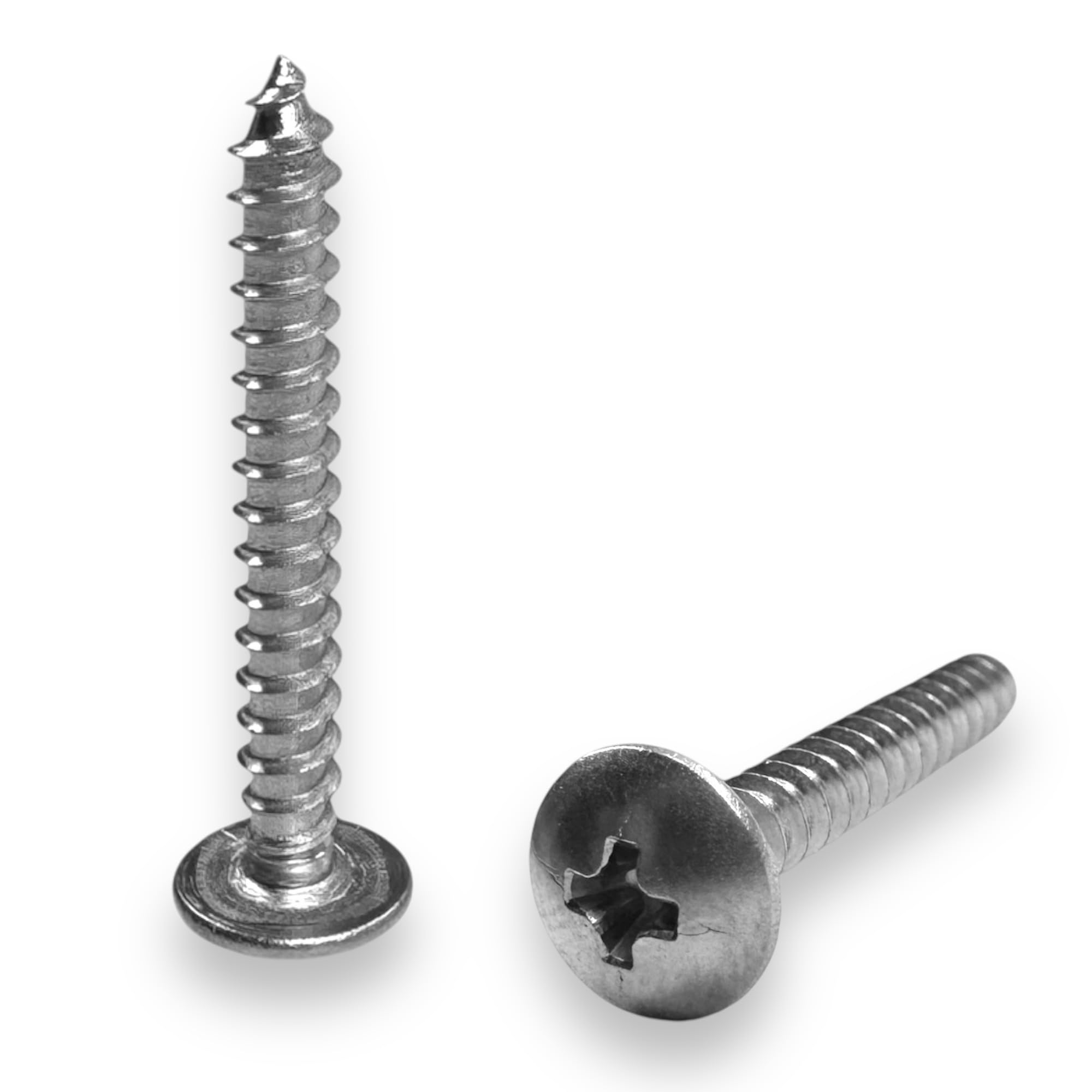 100 Qty #8 x 1-1/4" Truss Head 304 Stainless Phillips Head Wood Screws (BCP95)