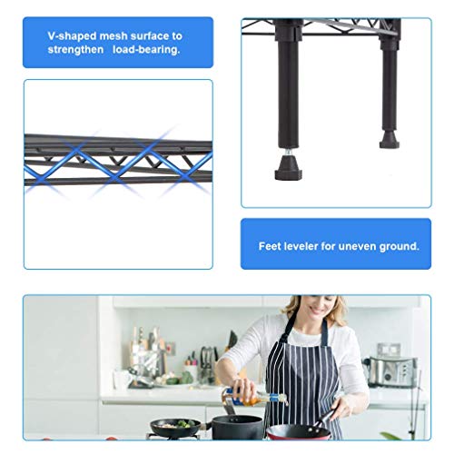 5 Tier Wire Shelving Unit Metal Storage Shelves Heavy Duty Metal Shelf Organizer Layer NSF Certification Commercial Grade Utility Rack for Bathroom Office Kitchen Garage Restaurant (14"Dx24"Wx60"H)