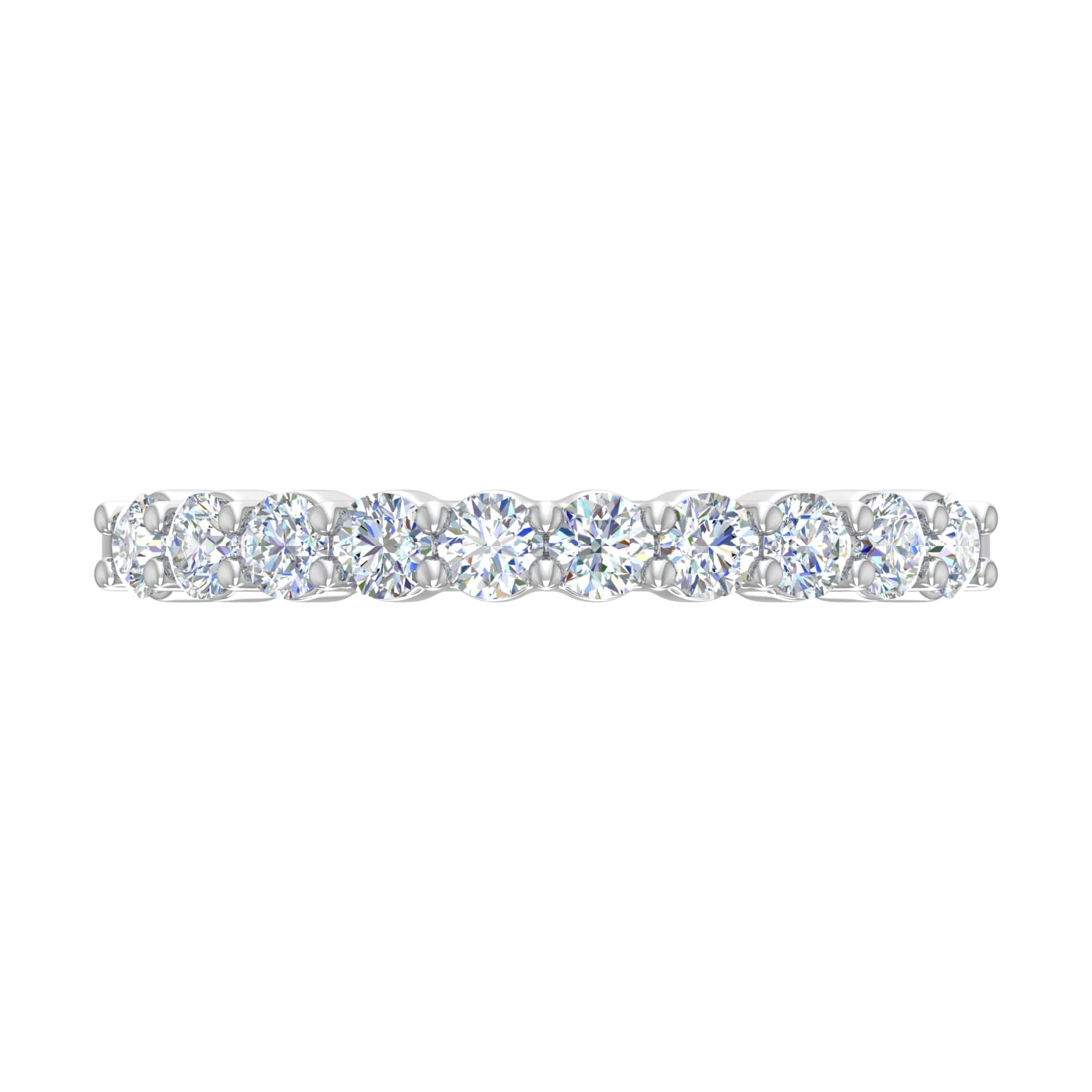 1/2 Carat Diamond Wedding Band in 10k White Gold (Ring Size 7.5)