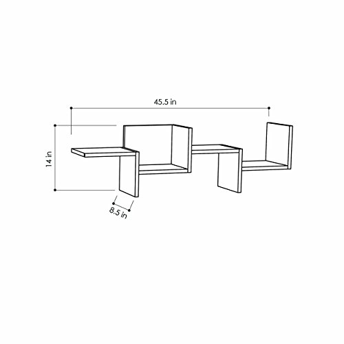 Ada Home Decor Watson Modern Dark Brown Wall Shelf 14'' H x 45.5'' W x 8.5'' D/Wall Storage/Shelving Unit