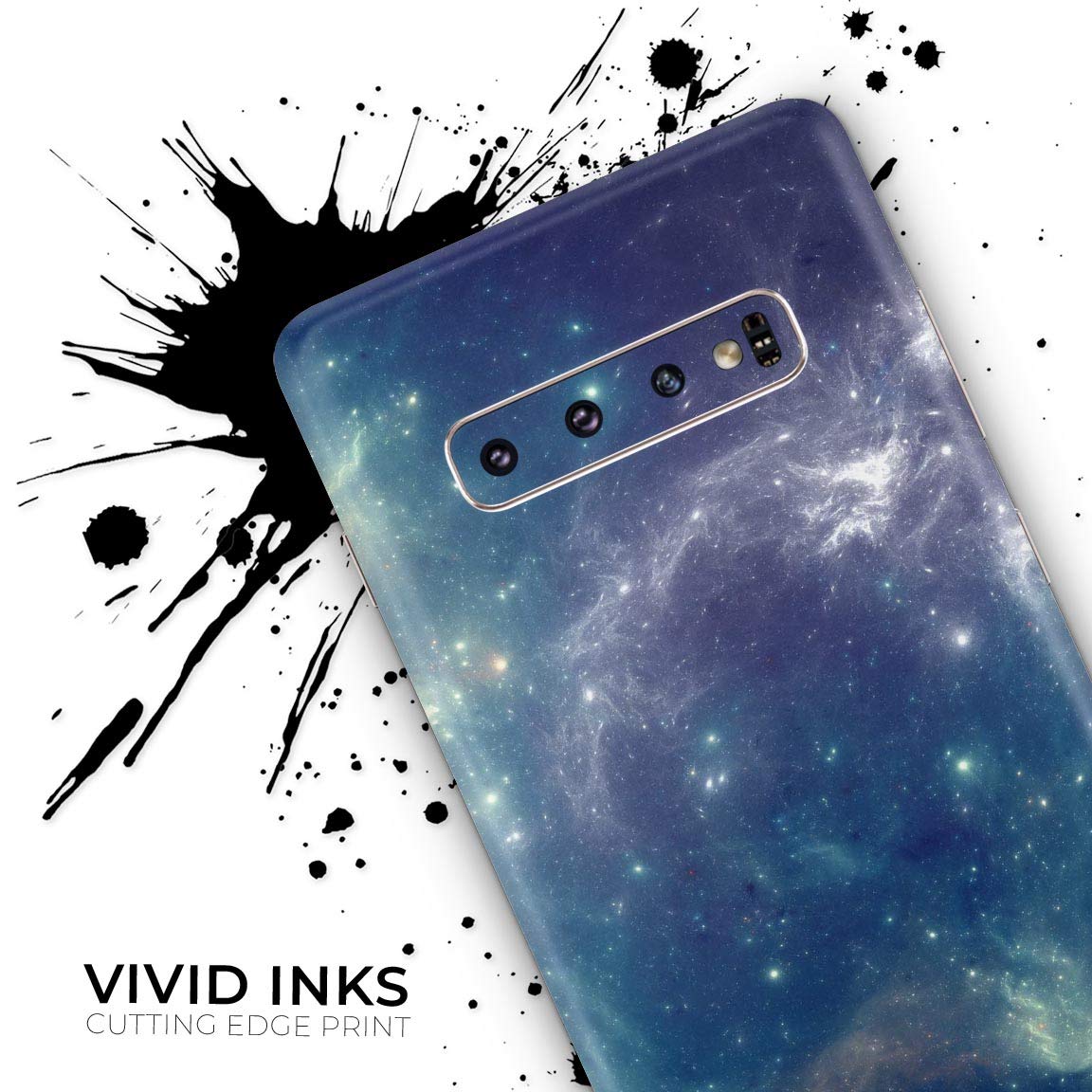 DesignSkinz Subtle Blue and Green Nebula Protective Vinyl Decal Wrap Skin Cover Compatible with The Samsung Galaxy S20 (Screen Trim & Back Glass Skin)