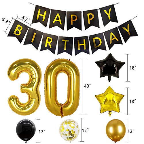 30th Birthday Decorations for Men Women 30th Birthday Party Decor 30 Years Old Birthday Decorations Balloons Over The Hill Party Supplies 30th