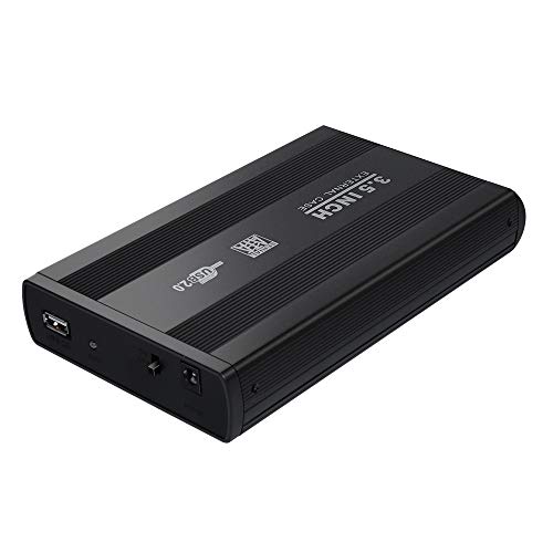 3.5 inch HDD External Case USB 2.0 to SATA External 3.5 Hard Drive Enclosure Disk for 3.5 SATA HDD External Storage Box with Aluminum Case (USB2.0-Silver)