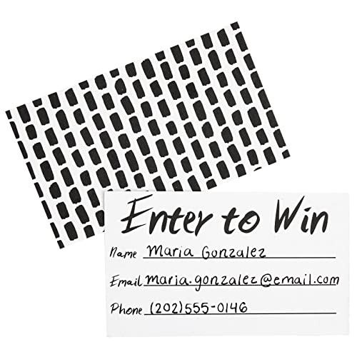 200-Pack Enter to Win Cards, 3.5x2 White Entry Form Raffle Tickets Slips for Fairs, Contests, Ballots, Carnivals, Drawings, Auction Events, Prize Games, Fundraisers
