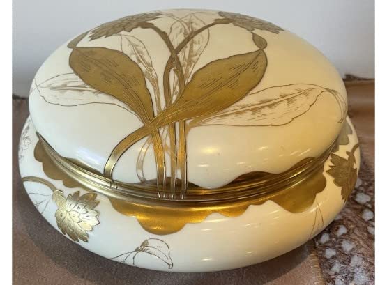 1900s Antique France Limoges Large Dresser Jewel Porcelain Box