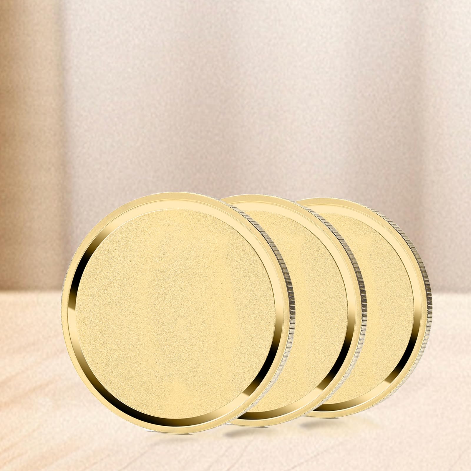 10Pcs Brass Laser Engraving Blanks Challenge Coin Blanks 40mm Diameter with Acrylic Protection Box for Personalized DIY Gift for Birthday Holidays Travel Commemorative Collection