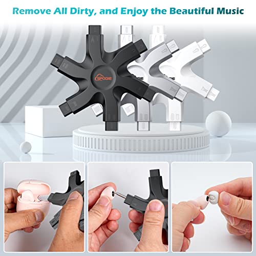 12 in 1 iPhone Cleaning Kit, Airpods Cleaning Kit with Portable Bag, iPhone Charging Port Cleaning Kit, Fix Unreliable Charging Connection, 2023 (Black)