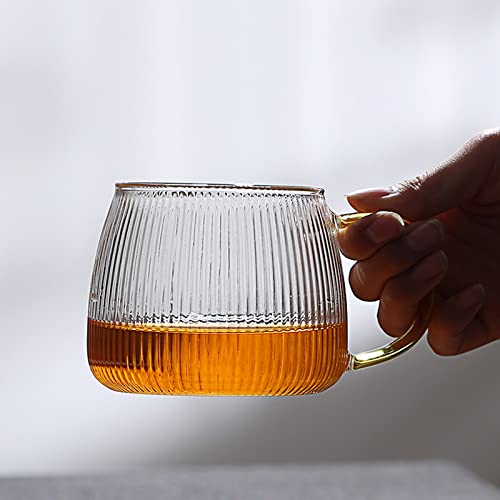 15 Oz Glass Coffee Mugs Set of 2,Glass Coffee Cups with Lids and Spoon,Clear Coffee Mug for Hot Beverages and Cold,Ice Coffee,Tea,Cereal, Milk,Cappuccino,Latte,Dishwasher and Microwave Safe.