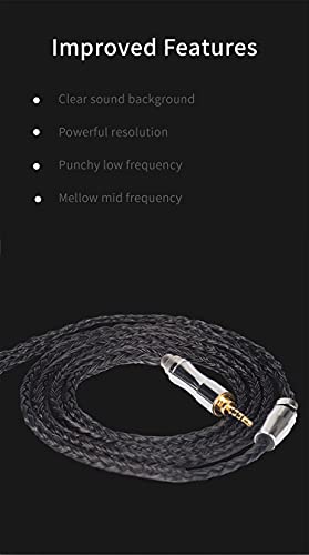 24 Core 2PIN Earphone Cable-KBEAR [Show] Upgrade Cable, 5N OFC Silver Plated Cable, IEM Detachable Cable with2.5mm Plug, Suit for AS06 AS10 ZS10 T2 PRO I3Pro Starsea Aurora Meteor (2PIN2.5, Black)