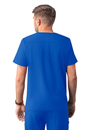 Adar Addition Scrubs for Men - Modern Multi Pocket V-Neck Scrub Top - A6010 - Royal Blue - M
