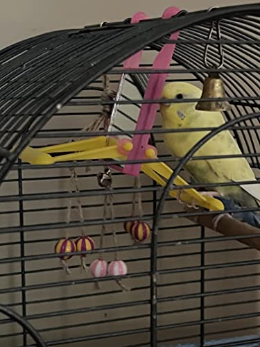 2 Bird Cage Mirrored Swing Perch Toys lot of 2