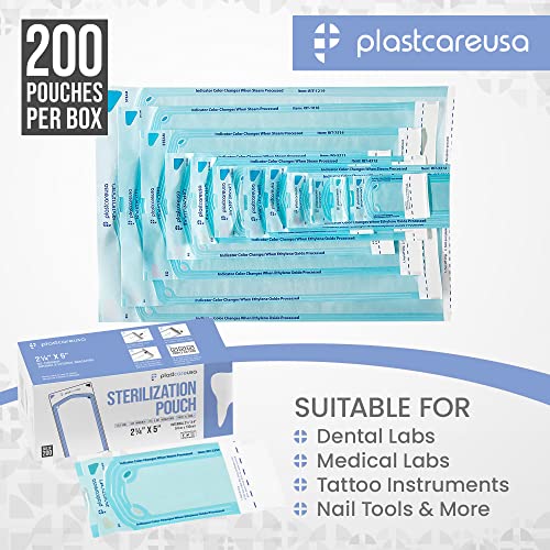 400 2.25 x 4 Inch Self Sterilization Autoclave Pouches for Cleaning Tools, Sterilizer Bags for Dental Offices, Pouch for Dentist Tools, 2 Boxes of 200