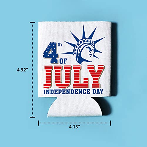 12PCS Fourth/4th of July Can Cooler - Patriotic Beer Sleeves Covers Party Supplies Favors