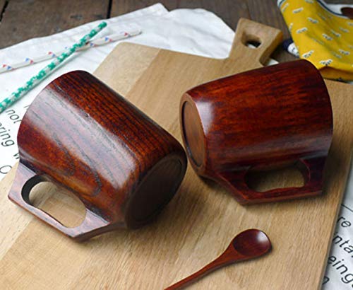 12 oz Handmade Wooden Coffee Mug Wood Outdoor Travel Man Mug Tea Camping Cup Wine Tankard Beer Mug Stein for Men Gift Cup Viking Mug
