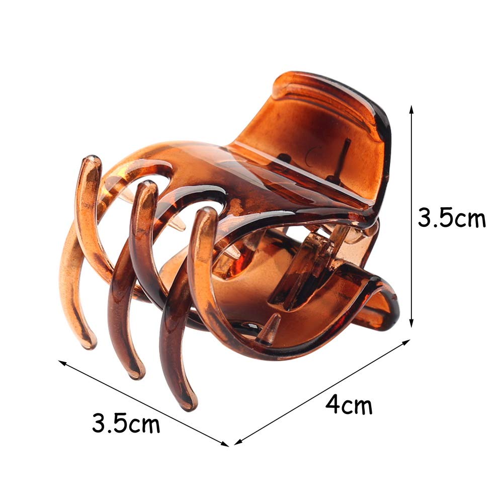 12 Pieces Medium Size Hair Claw Clamp 1.3 Inch No-Slip Grip Jaw Clips for Women and Girls Stocking Stuffers(Black and Brown)