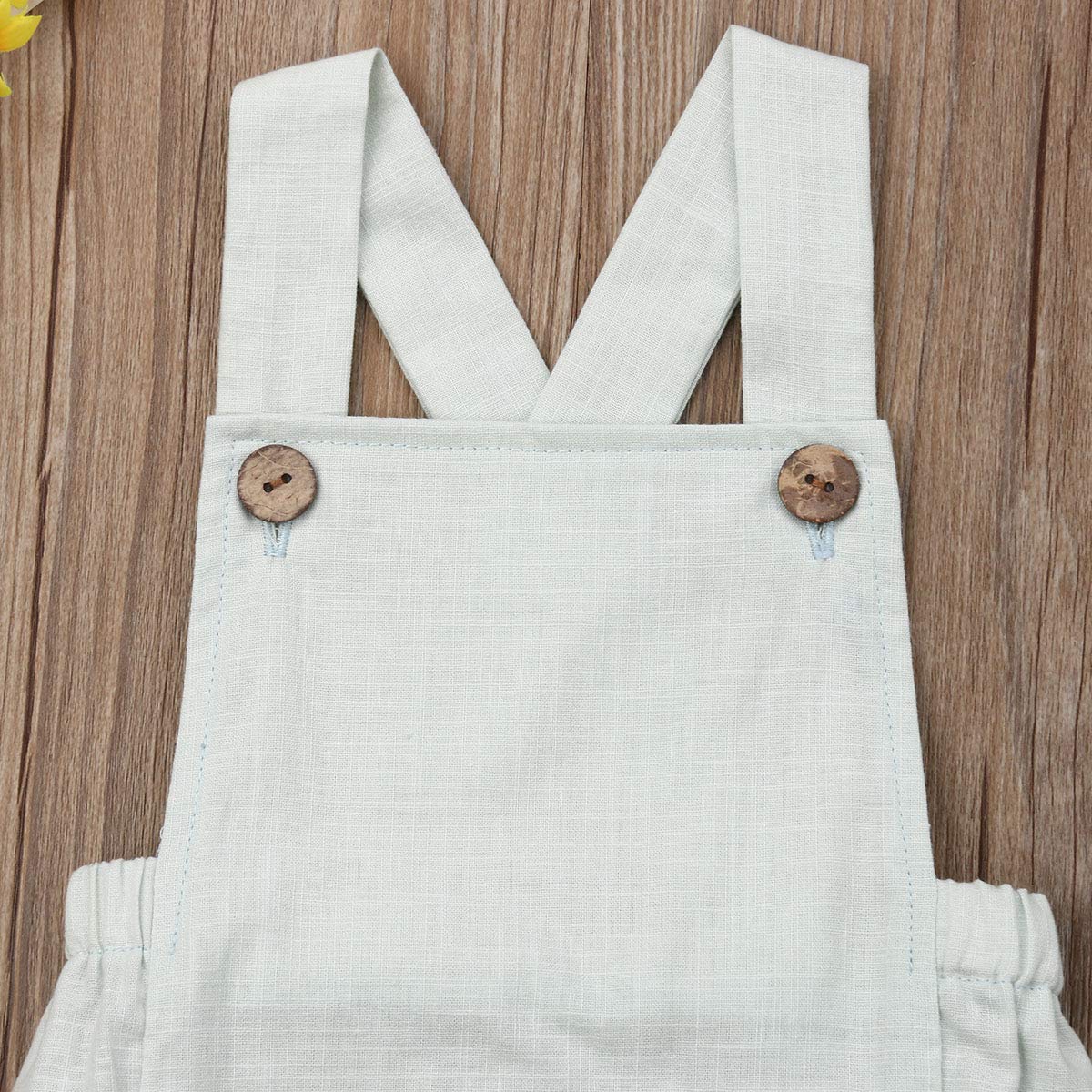 doublebabyjoy Newborn Baby 1 Piece Summer Romper Baby Girl Boy Solid Color Romper Sleeveless Backless Jumpsuit Overalls Outfits (Green,12-18 Months)