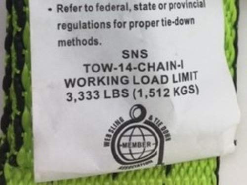 8 Point Kit 18' Heavy Duty TECNIC Strap Kit for Rollback/Flatbed Tie Downs with 12" Chain Tail