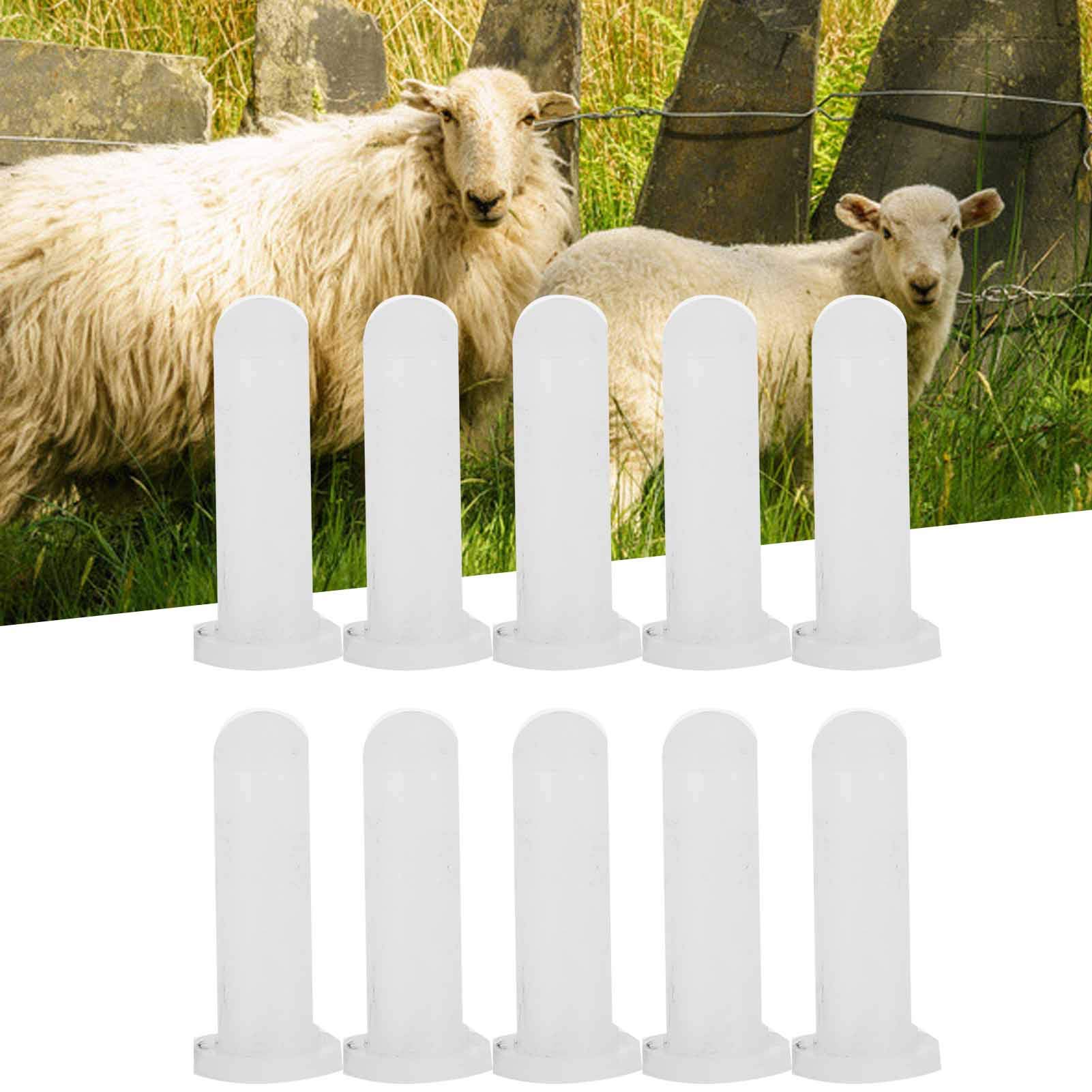 10pcs Lamb Feeding Nipple, Goats Sheep Cow Milk Bottle Bucket Nipple Replacement Soft Gel Pacifier