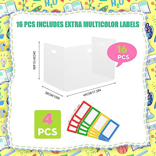 16 Pcs Plastic Privacy Boards for Student 14 x 17.5 x 14 Inch Desks Boards Folders Shields Test Desk Dividers Durable and Waterproof Classroom Privacy Boards for School Study Teacher Supplies