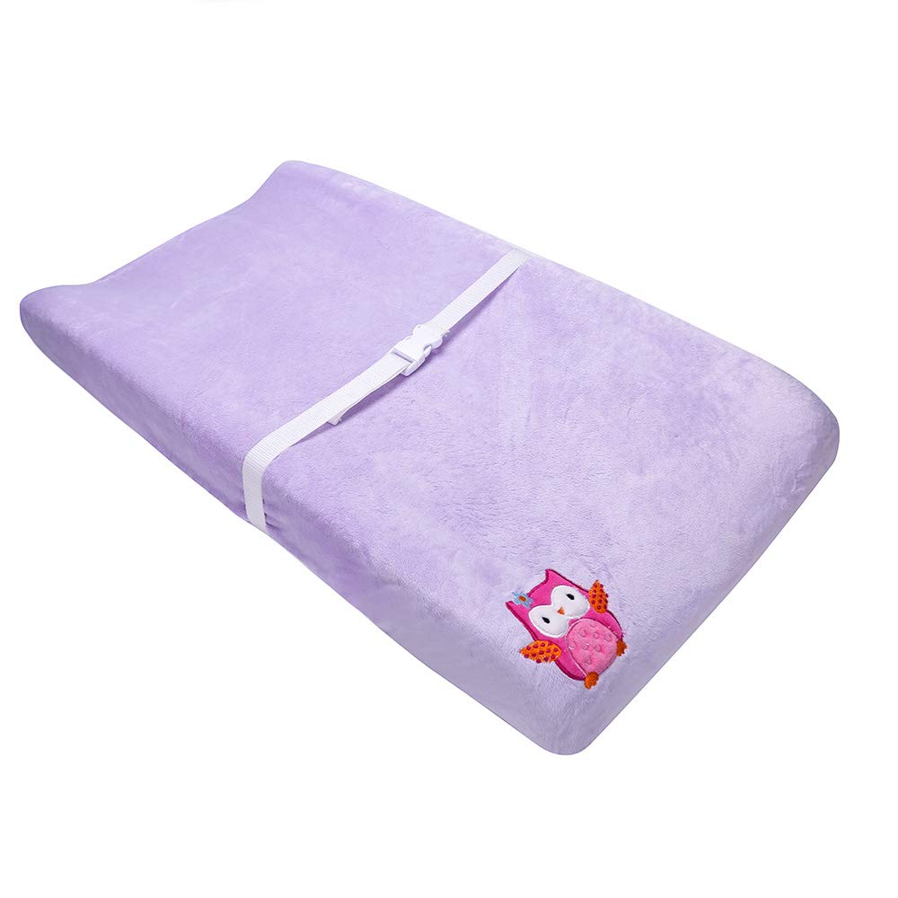 6 PCs Purple Elephant Nursery Crib Bedding Set Violet Embroidery Elephant Theme Baby Cot Bedding Set Quilt , Fitted Sheet , Skirt , Diaper Storage Bag ,Changing Cover, Window Valance,28 x 52''