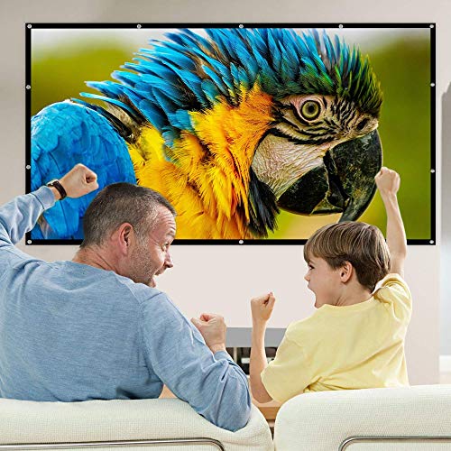 100/120 Inch 16:9 Projector Screen Polyester Portable Front/Rear Non-Crease Foldable Design Home Projection Screen Cloth (Size : 120 inch)