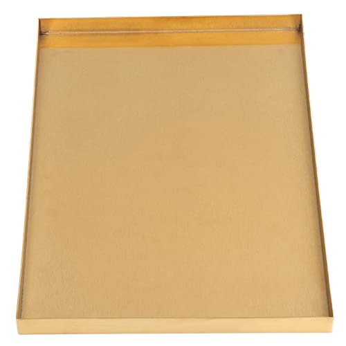 11.9x8.0 in Gold Rectangle Storage Tray Stainless Steel Tea Fruit Trays Desktop Cosmetics Perfume Jewelry Organizer Serving Tray for Home Living Room, Kitchen, Bathroom, Hotel
